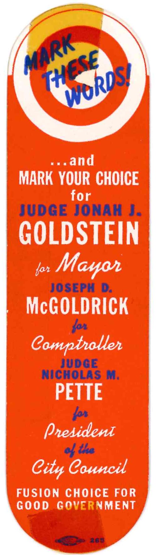 Judge Goldstein for Mayor: The New York City Election of 1945 ...