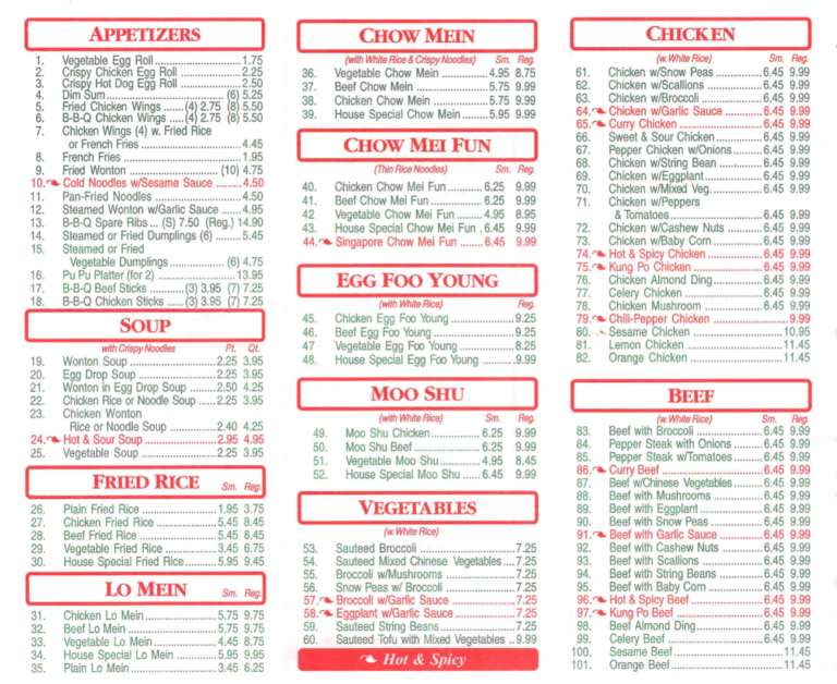 Kosher Menu Collection: American Chinese Food in Brooklyn - American ...