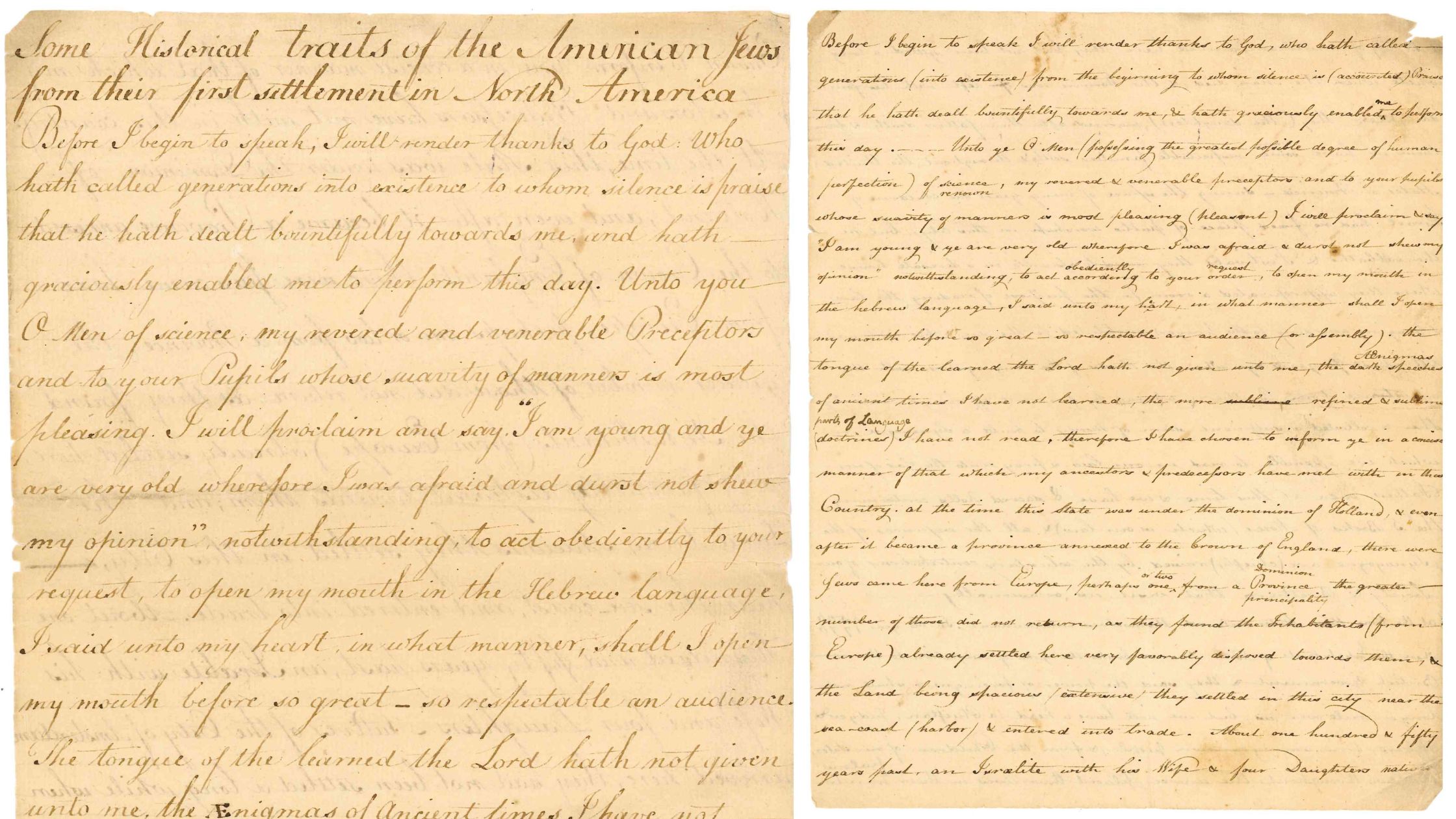 Sampson Simson's Commencement Address - American Jewish Historical Society