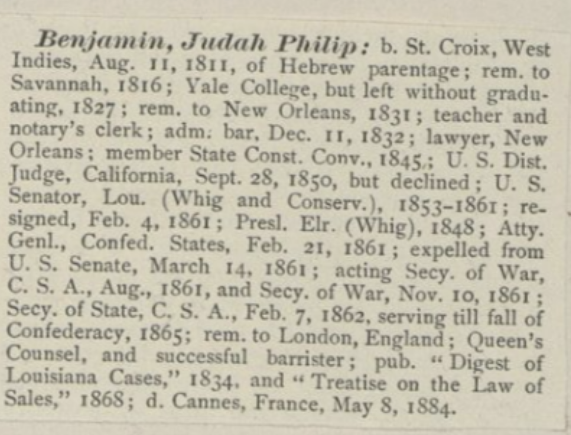The Brains of the Confederacy: The Life of Judah P. Benjamin - American ...
