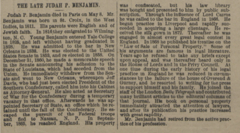 The Brains of the Confederacy: The Life of Judah P. Benjamin - American ...