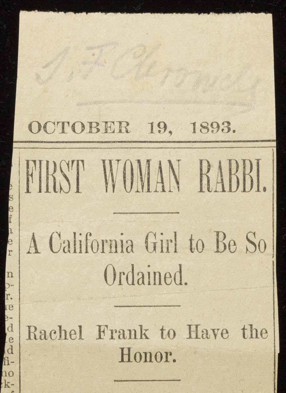 The Girl Rabbi of the Golden West - American Jewish Historical Society